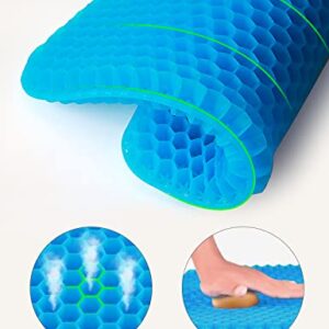 OSWCHIC Gel Seat Cushion Pressure Relief Double Layer Honeycomb Breathable Chair Cooling Pad for Car Driver Office Wheel Chair Butt Hip Support Tailbone Sciatic Nerve Spine Pain Relief