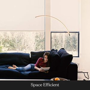 Brightech Sparq Arc Floor Lamp, Ultra Bright Lamp for Living Rooms & Offices – 3-Way Dimmable Smart, Tall Contemporary Standing Lamp for Reading in Bedrooms - Silver