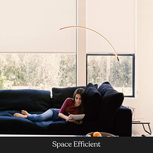 Brightech Sparq Arc Floor Lamp, Ultra Bright Lamp for Living Rooms & Offices – 3-Way Dimmable Smart, Tall Contemporary Standing Lamp for Reading in Bedrooms - Silver