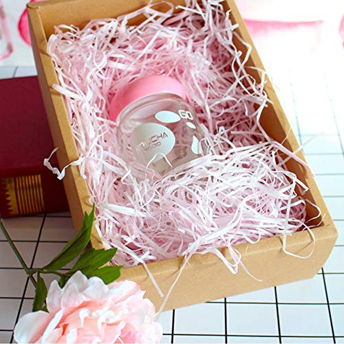 1 Pack About 100g Filler Shred Paper Craft Shredded Basket Grass Shred Paper Craft Crinkle Cut Paper Shred Filler Raffia Paper Shreds Strands Shredded Crinkle Confetti for Gift Wrapping(Milky white)