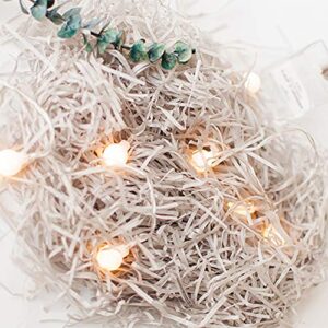 1 Pack About 100g Filler Shred Paper Craft Shredded Basket Grass Shred Paper Craft Crinkle Cut Paper Shred Filler Raffia Paper Shreds Strands Shredded Crinkle Confetti for Gift Wrapping(Milky white)