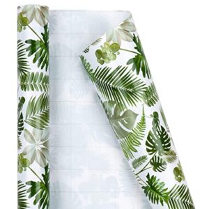 MAYPLUSS Wrapping Paper Roll - Mini Roll - 17 inch X 120 inch Per roll - 3 Different Leaves Design (43.2 sq.ft.ttl)