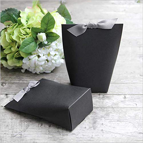 SHHS (8pcs Black) Gift Wrap Boxes Packing Bags, Minimalist Gift Boxes Valentine's Day, Decorative Presents Box Bundle for Packing Clothes Accessories/Tie