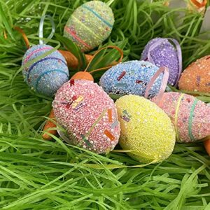 Wittocs Easter Green Grass Recyclable Paper Shred for Easter Basket Filler Creative Eggs Decor Filler Party Decoration Gift Packaging 200g