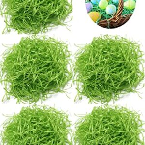 Wittocs Easter Green Grass Recyclable Paper Shred for Easter Basket Filler Creative Eggs Decor Filler Party Decoration Gift Packaging 200g