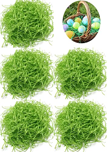 Wittocs Easter Green Grass Recyclable Paper Shred for Easter Basket Filler Creative Eggs Decor Filler Party Decoration Gift Packaging 200g