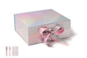 sketchgroup luxury rainbow gift box with 2 satin ribbon and magnetic closure (medium deep size)