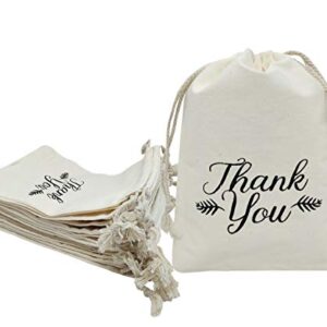 Sanrich Thank You Drawstring Bags 5x7 inch for Party Favor 20 Pack Gift Goodies Treat Bags (5x7)