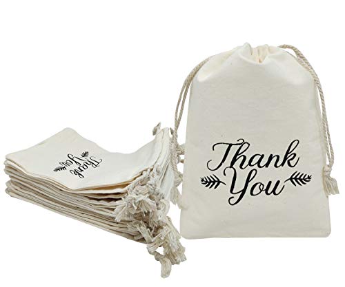 Sanrich Thank You Drawstring Bags 5x7 inch for Party Favor 20 Pack Gift Goodies Treat Bags (5x7)