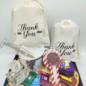 Sanrich Thank You Drawstring Bags 5x7 inch for Party Favor 20 Pack Gift Goodies Treat Bags (5x7)