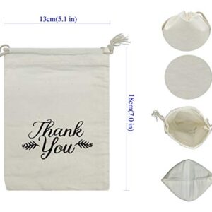 Sanrich Thank You Drawstring Bags 5x7 inch for Party Favor 20 Pack Gift Goodies Treat Bags (5x7)