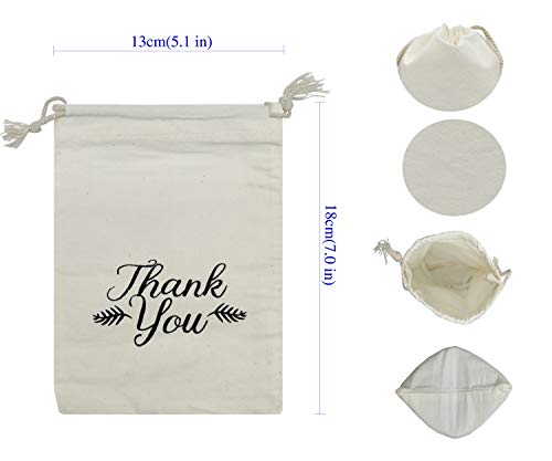 Sanrich Thank You Drawstring Bags 5x7 inch for Party Favor 20 Pack Gift Goodies Treat Bags (5x7)