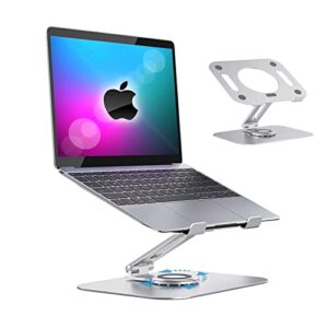 sanmoon laptop stand — 360° swivel & adjustable laptop stand for desk, ergonomic laptop riser for collaborative work, foldable & portable computer stand for all macbook / laptops up to 15.6 inches.