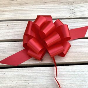 Red Christmas Gift Pull Bows - 5" Wide, Set of 10, Memorial Day, 4th of July, Gift Bows, Wreath, Garland, Gift Basket, Presents, Birthday, Fundraiser, Decoration, Valentine's Day