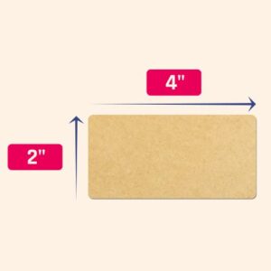 4" x 2" Kraft Labels Stickers, Letter Size with Print Templates - 150 Sheets, Pack of 1500