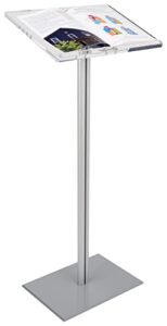 displays2go clrlecbnds floor standing speaking podium, slanted top, quick assembly, silver