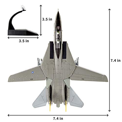 HANGHANG 1/100 F14 Tomcat Model Skeleton Fighter Attack Plane Diecast Military Models Metal Airplane Models for Collection or Gift, White