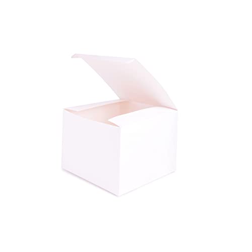 SHIPKEY 10PCS 3x3x3 Inch White Cardboard Gift Boxes with Lids | Mini/Small Gift Boxes | Small Paper Boxes for Wedding, Ornament Boxes for Christmas, Holidays, Birthdays and All Other Occasions