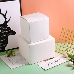 SHIPKEY 10PCS 3x3x3 Inch White Cardboard Gift Boxes with Lids | Mini/Small Gift Boxes | Small Paper Boxes for Wedding, Ornament Boxes for Christmas, Holidays, Birthdays and All Other Occasions