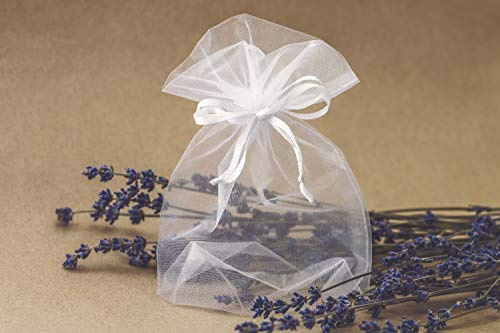 CREATIVE ORGANZA Bags 100Pcs 5x7 inch White Gift Pouch with Satin Drawstring Perfect for Wedding Baptise Party Favors Candy Jewelry Cosmetics