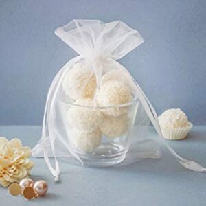 CREATIVE ORGANZA Bags 100Pcs 5x7 inch White Gift Pouch with Satin Drawstring Perfect for Wedding Baptise Party Favors Candy Jewelry Cosmetics