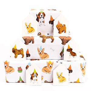 CENTRAL 23 - White Wrapping Paper - Dogs in Hats - 6 Sheets of Birthday Gift Wrap - Celebration - For Men Women Kids - Recyclable