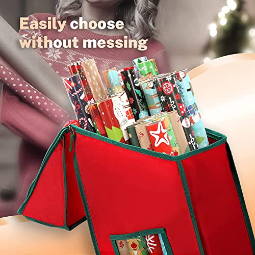 MaidMAX Wrapping Paper Storage Gift Wrap Organizer Fits 42 Inch Long Rolls Christmas Wrapping Storage with Clear Window 42 x 10 x 10 Inch