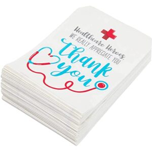 Sparkle and Bash Thank You Goodie Bags, Nurse Appreciation Gifts (5 x 7.5 in, 100 Pack)