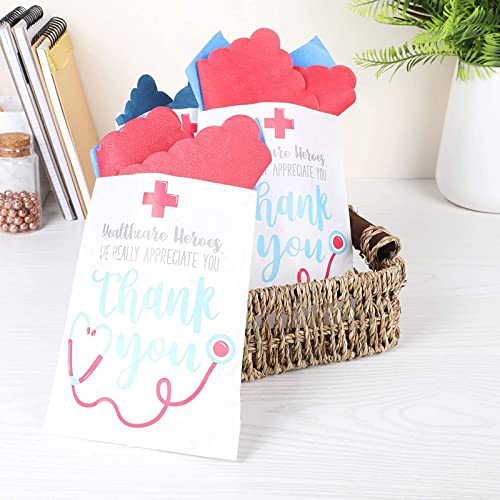 Sparkle and Bash Thank You Goodie Bags, Nurse Appreciation Gifts (5 x 7.5 in, 100 Pack)