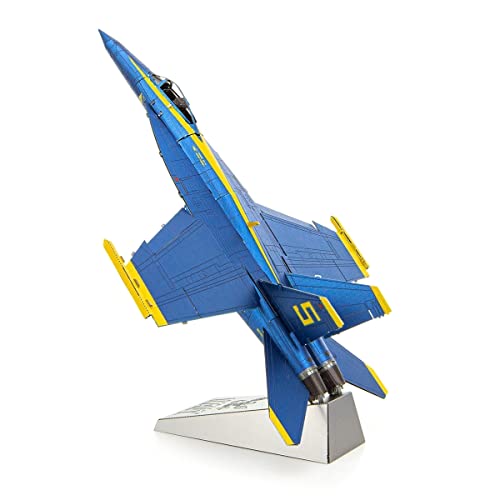 Fascinations Metal Earth Premium Series Blue Angels F/A-18 Super Hornet 3D Metal Model Kit Bundle with Tweezers