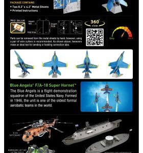 Fascinations Metal Earth Premium Series Blue Angels F/A-18 Super Hornet 3D Metal Model Kit Bundle with Tweezers