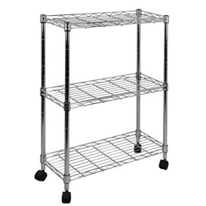 oceanstar 3-tier shelving all-purpose utility cart, chrome