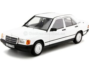 norev nv183820 1:18 190e 1984-white mercedes-benz collectable model, multi