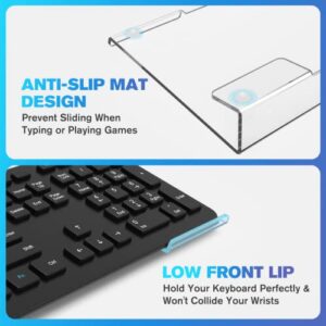 MaxGear Computer Keyboard Stand Keyboard Riser Acrylic Keyboard Stand for Desk Clear Keyboard Holder for Desk with Adjustable Height for Easy Ergonomic Typing at Office, Home, School