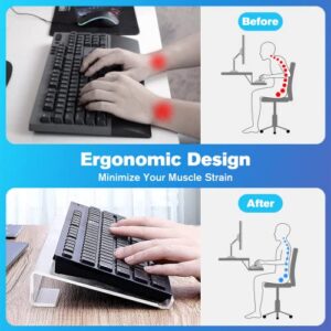 MaxGear Computer Keyboard Stand Keyboard Riser Acrylic Keyboard Stand for Desk Clear Keyboard Holder for Desk with Adjustable Height for Easy Ergonomic Typing at Office, Home, School