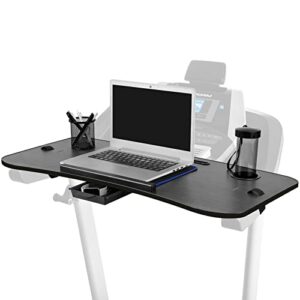 natheeph treadmill desk attachment, upgrade treadmill desk workstation with non-slip mat, universal treadmill laptop holder with drawer for notebook/laptop (black)