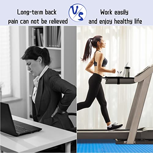 Natheeph Treadmill Desk Attachment, Upgrade Treadmill Desk Workstation with Non-Slip Mat, Universal Treadmill Laptop Holder with Drawer for Notebook/Laptop (Black)