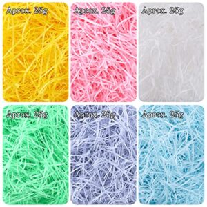 FUSHENMU Easter Grass Craft Shredded Tissue Raffia Paper Grass Shred Paper for Easter Basket Filler Gift Wrapping Supply