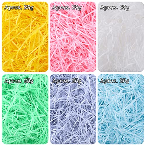 FUSHENMU Easter Grass Craft Shredded Tissue Raffia Paper Grass Shred Paper for Easter Basket Filler Gift Wrapping Supply