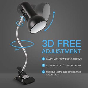 SZMANWEISI Clamp Desk Lamps 360 ° Flexible Clip on Light,Portable Book Reading Light,Clip on Desk/Table/Bed/Piano/headboard Light Home/Bedroom Lighting