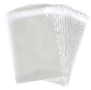 100 pieces (5×7 inch) clear plastic bags for packaging, strong packing self adhesive cellophane bag