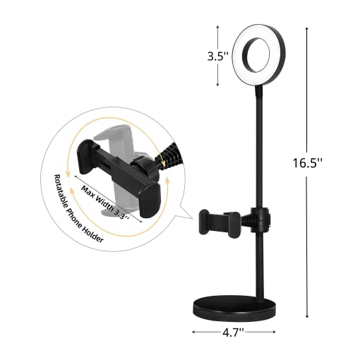 KAWOTI LED Desk Lamp USB Desk Light with 3 Lighting Modes Dimmable 10 Brightness Levels and Rotatable Phone Holder 360 ° Flexible Gooseneck for Bed Reading Work Study