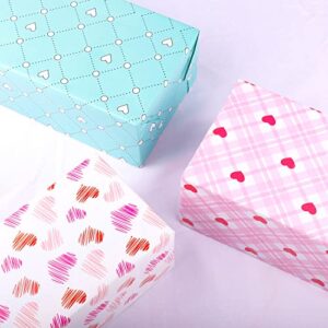 Benherofun Valentine's Day Wrapping Paper - Gift Wrapping Paper Set includes Ribbon, Valentine's Day Gift Tags and Coated Wrapping Paper, Valentine's Day Element - 20 x 28 Inches Per Sheet【8 Sheets】