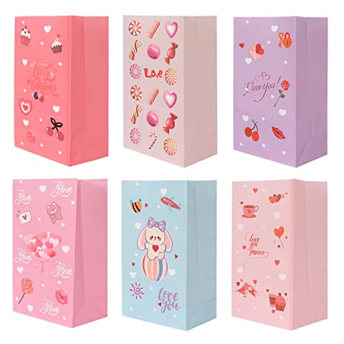 HolidayIdeas 36 Pack Paper Gift Bags Valentine’s Day Party Favors Goodie Bags for Kids Adult Paper Treat Bags for Wrapped Gifts Party Supplies Decoration