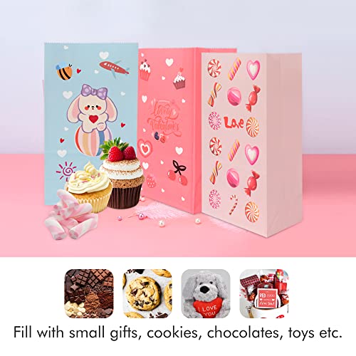 HolidayIdeas 36 Pack Paper Gift Bags Valentine’s Day Party Favors Goodie Bags for Kids Adult Paper Treat Bags for Wrapped Gifts Party Supplies Decoration