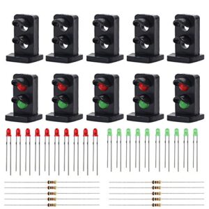 10 sets target faces with leds railway dwarf signal ho oo scale 2 aspects jtd19