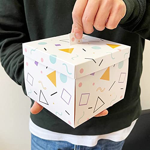 FETTIPOP DIY Butterfly Explosion Gift Box (white-yellow) 7.1x5.5x4.3 inches, Surprise Flying Butterfly Box for Birthday, Party, Father’s and Mother’s Day, Graduations, Anniversaries, Holidays, Any Occasion