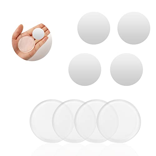 Door Stopper Wall Protector 8 PCS, Door Stop with Strong Back Adhesive, Quiet and Shock Absorbent Silicone Wall Protectors from Door Knobs, Prevent Damage to Wall, (White, Clear)