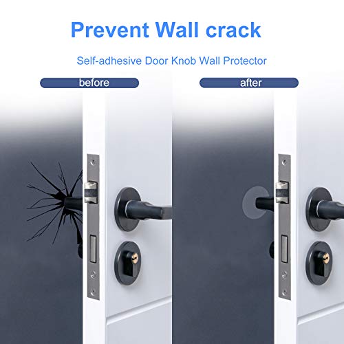 Door Stopper Wall Protector 8 PCS, Door Stop with Strong Back Adhesive, Quiet and Shock Absorbent Silicone Wall Protectors from Door Knobs, Prevent Damage to Wall, (White, Clear)