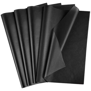 aorzit black tissue paper 80 sheets black wrapping tissue paper bulk 14×20 inch black tissue paper for gift bag wrapping diy crafts shredded filler birthday graduation halloween party decor (black)